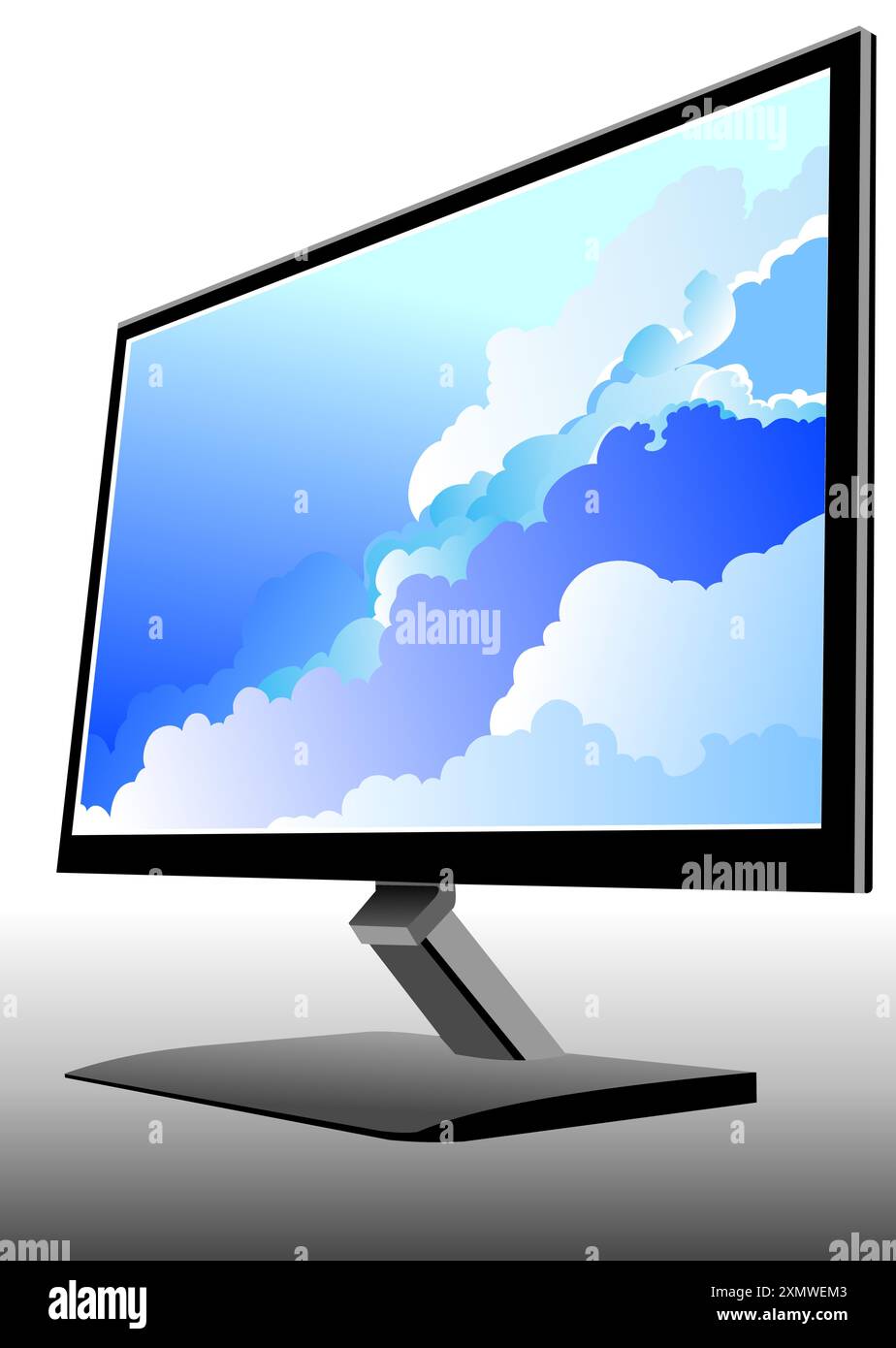Flat computer monitor. Display. Vector 3d illustration Stock Vector ...