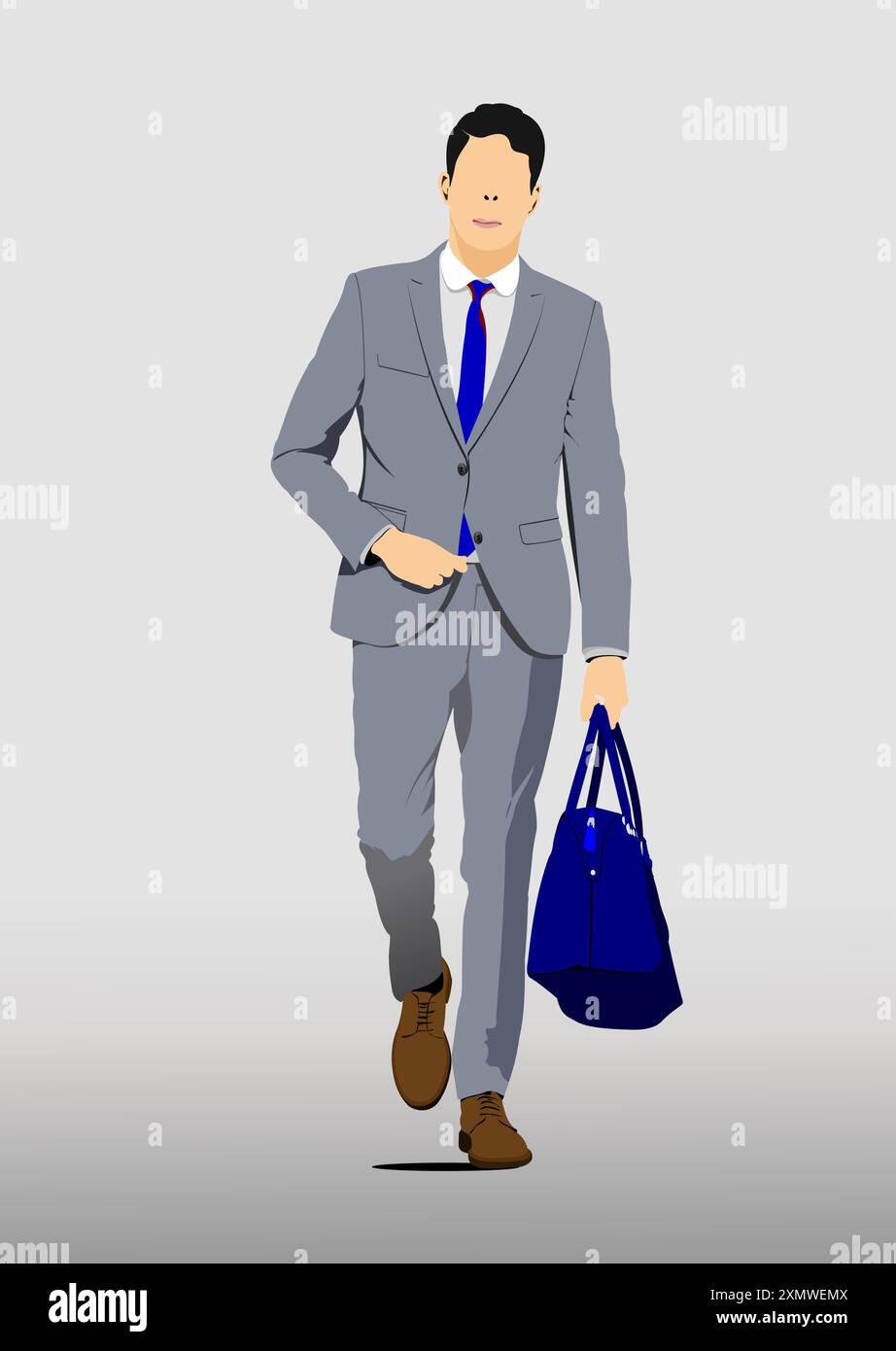 Portrait happy handsome businessman Stock Vector Images - Alamy