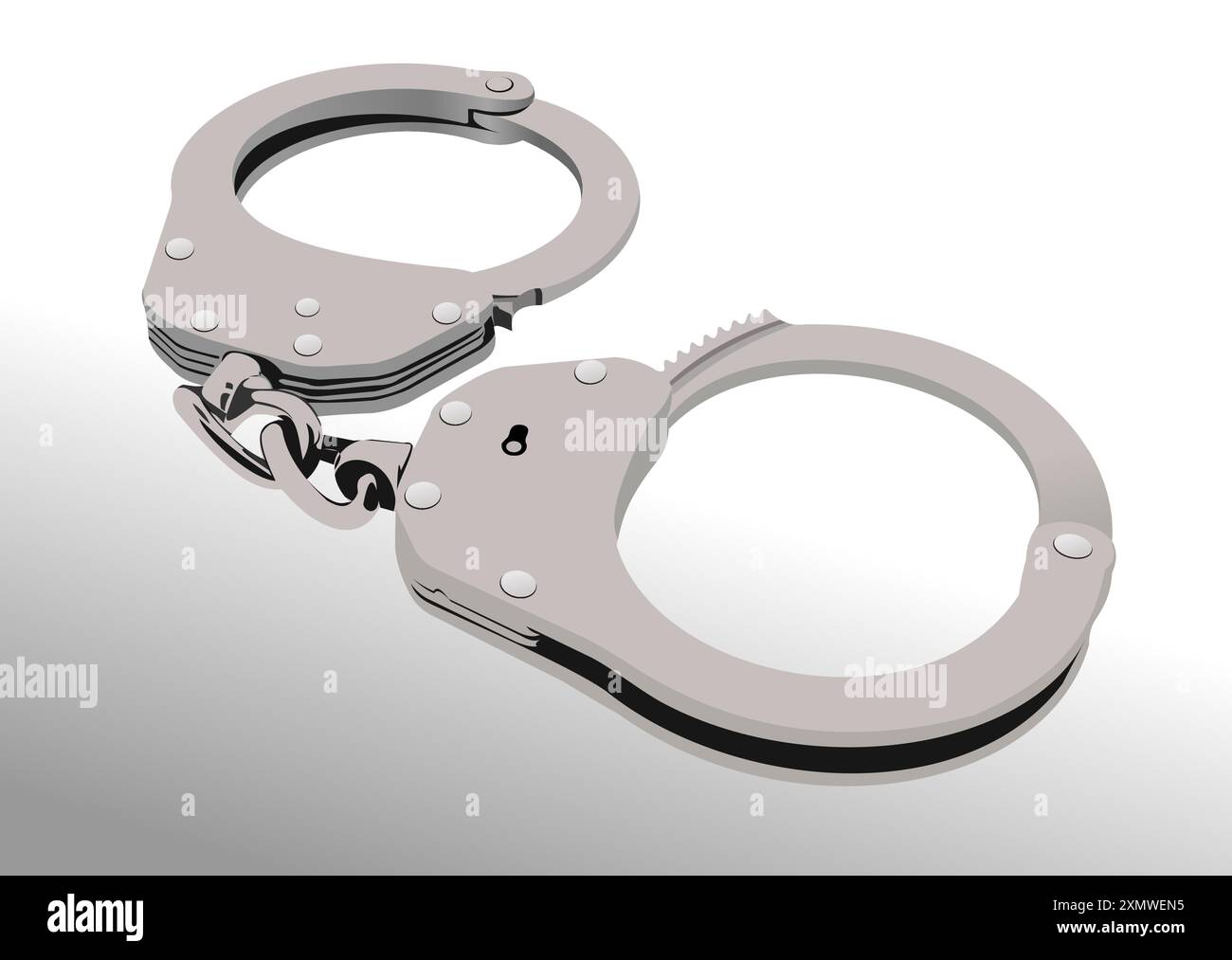 Color illustration of handcuffs. 3d color vector illustration Stock ...