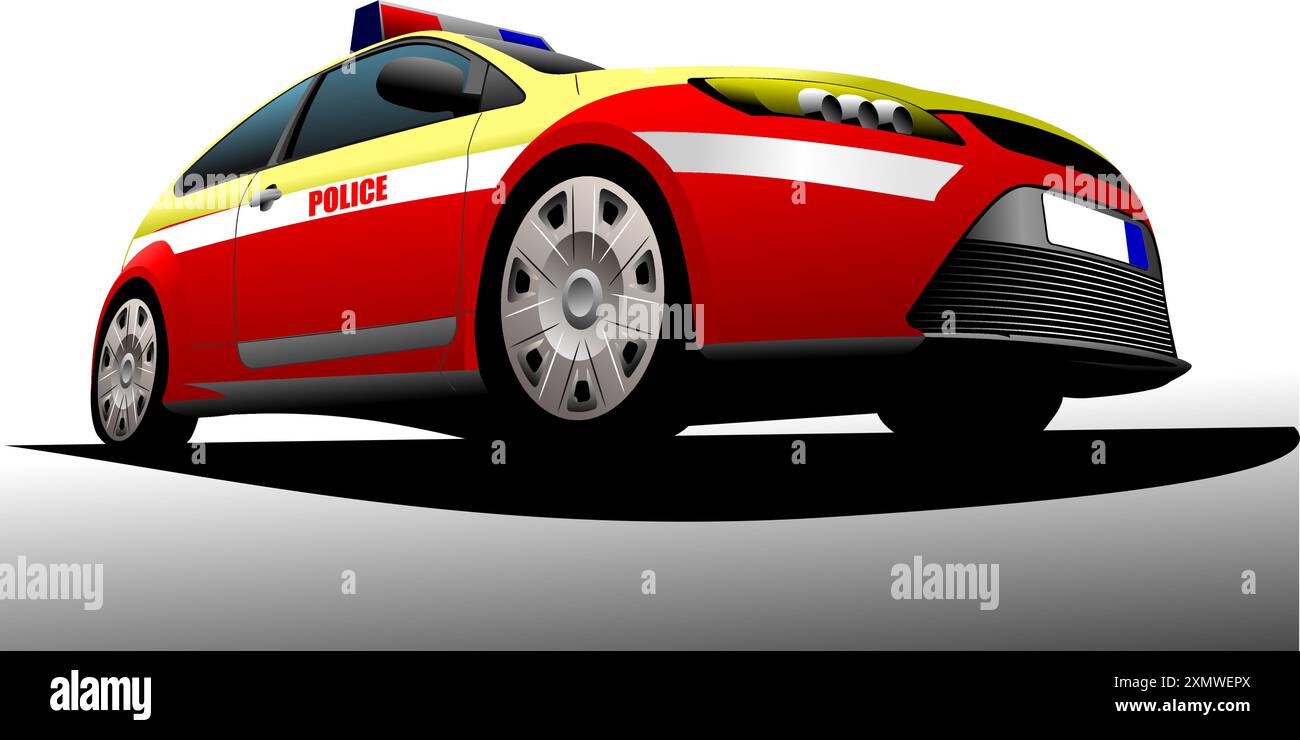 Red police car hi-res stock photography and images - Alamy