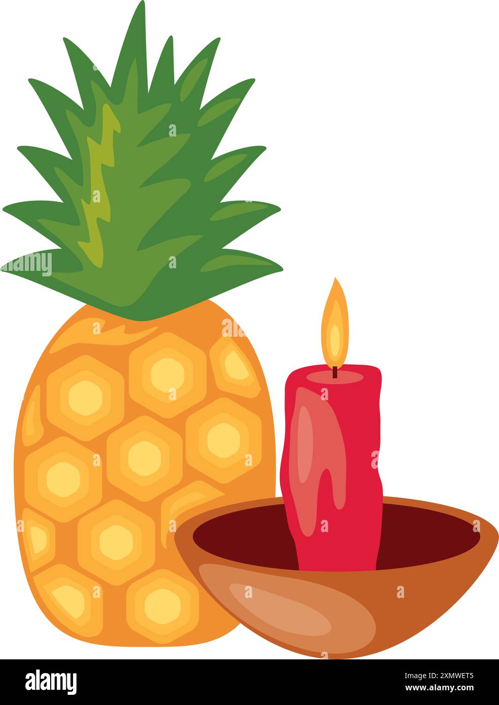 hungry ghost festival candle and pineapple Stock Vector Image & Art - Alamy