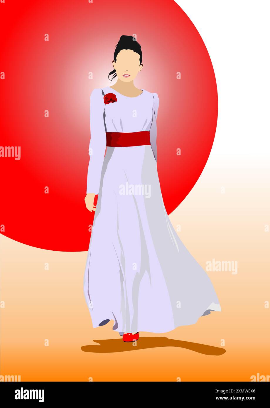 Bride for marriage ceremony design. 3d color vector illustration Stock ...