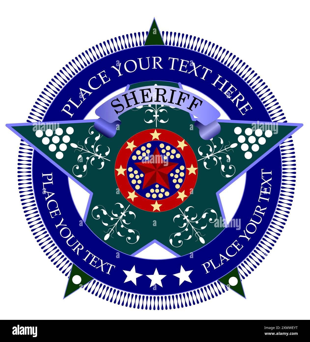 Sheriff's tag on a white background. Color vector illustration Stock ...