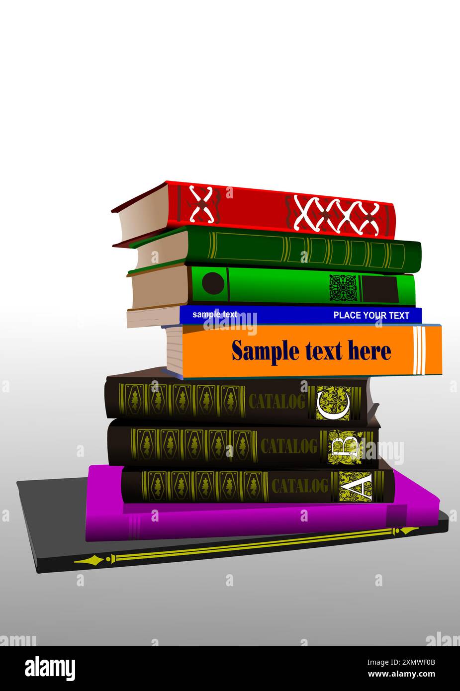 Stack at books. Vector Color 3d Illustration Stock Vector Image & Art ...