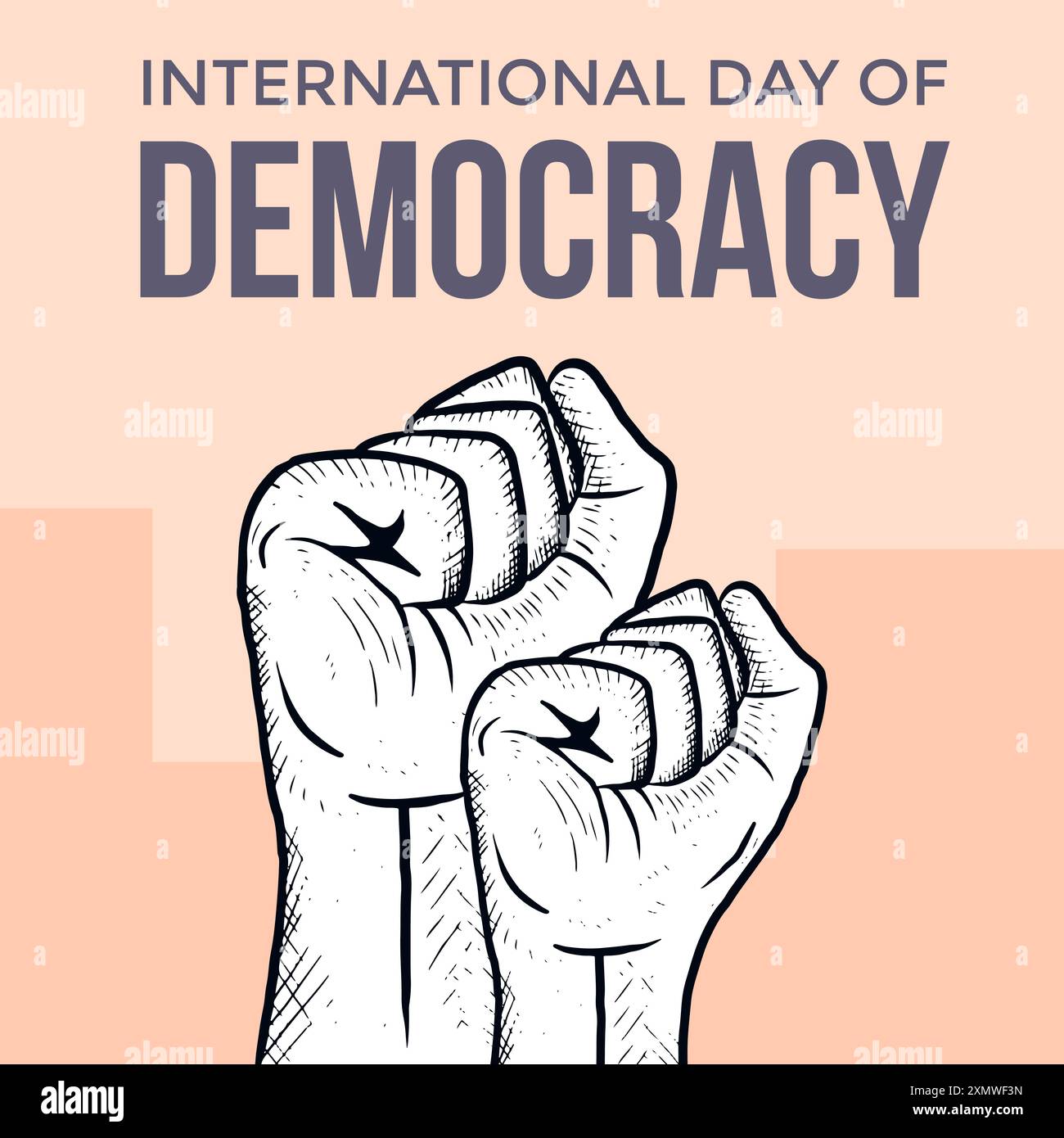 hand drawn illustration international day of democracy Stock Vector ...
