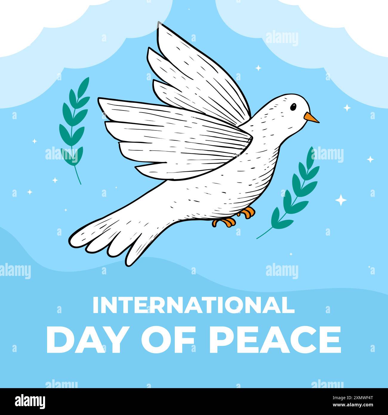 hand drawn international day of peace illustration Stock Vector Image ...
