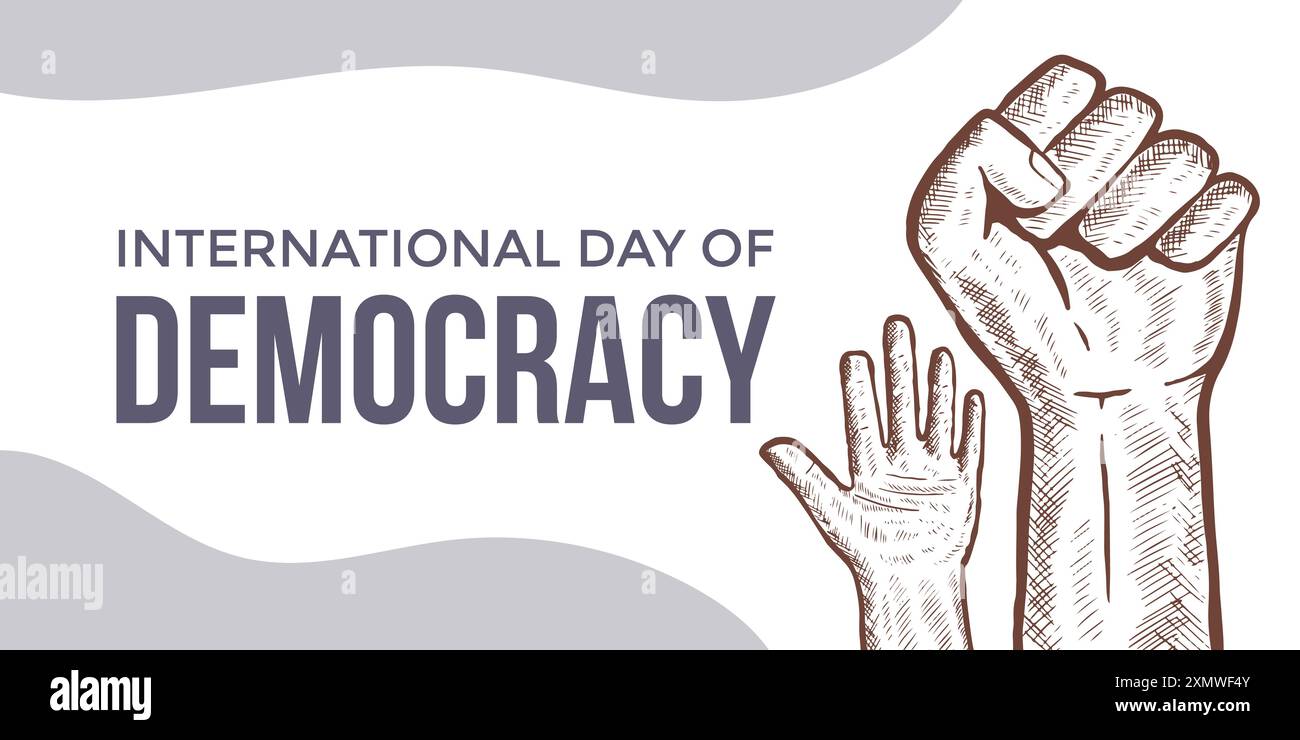 international day of democracy horizontal banner illustration Stock ...