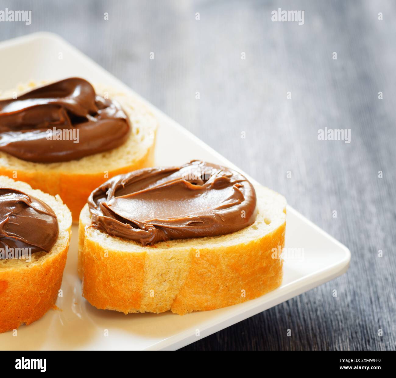 Toasts with chocolate spread Stock Photo - Alamy