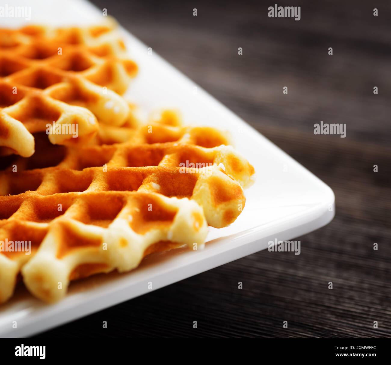 Belgian waffles dessert waffle hi-res stock photography and images - Alamy