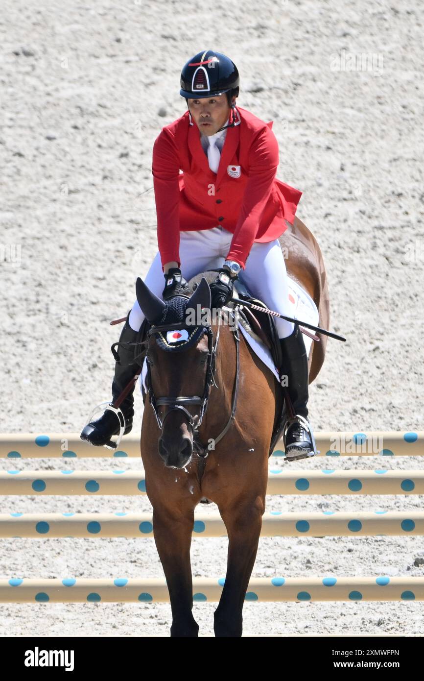 Equestrian jumping team at chateau de versaille hi-res stock ...