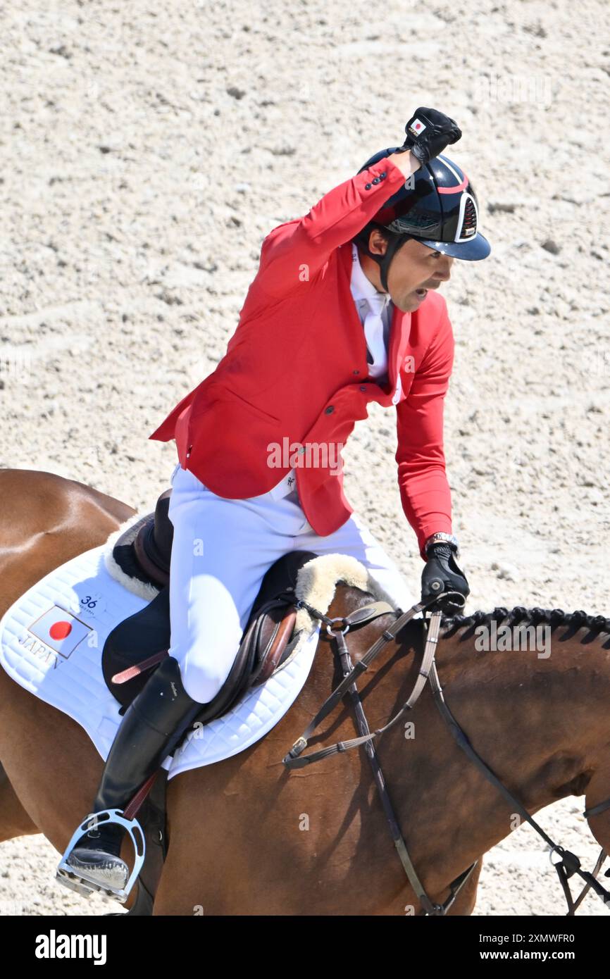 Equestrian jumping team at chateau de versaille hi-res stock ...