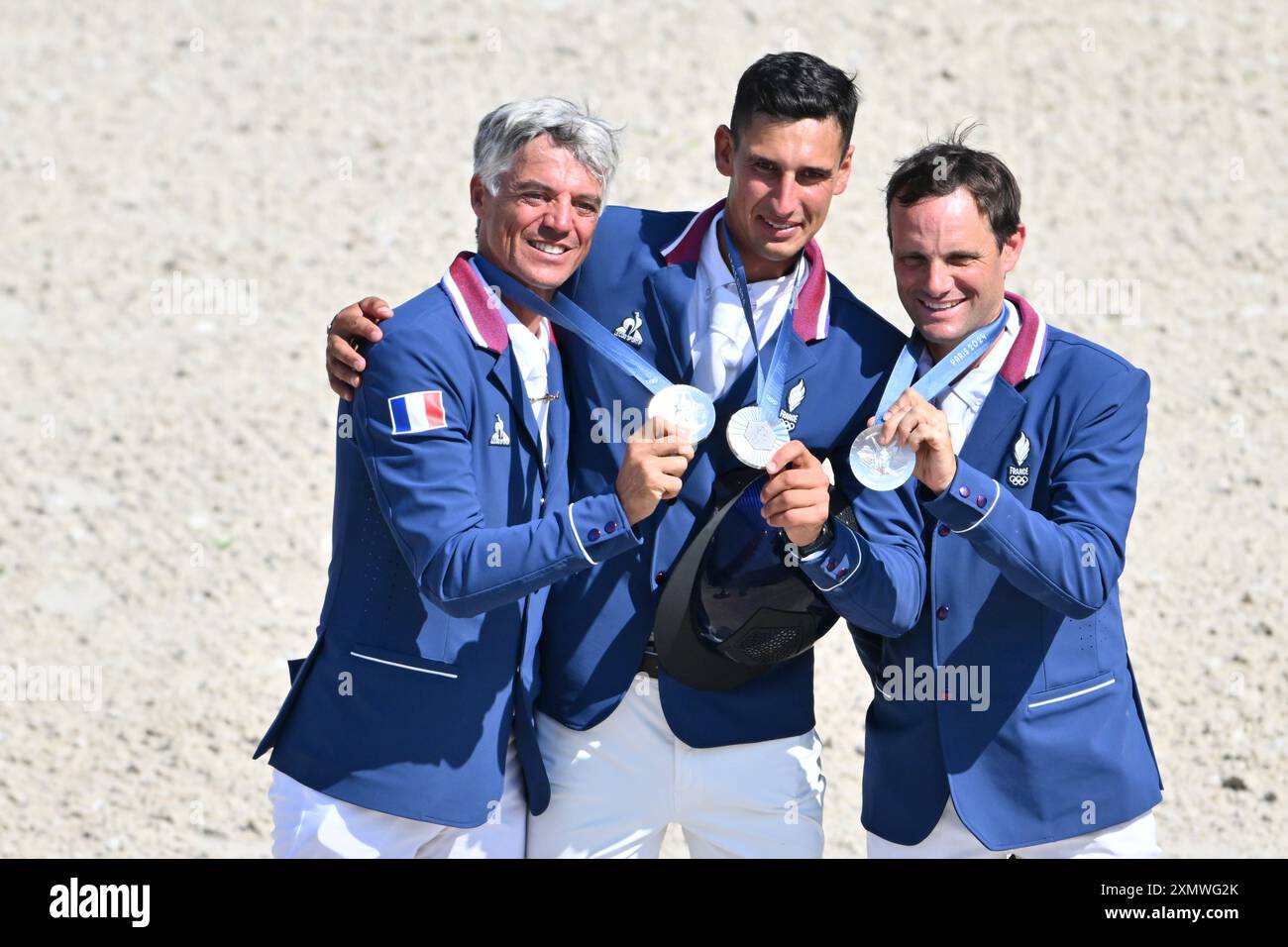 France Team (FRA) silver medal at the Medal Ceremony, Equestrian ...