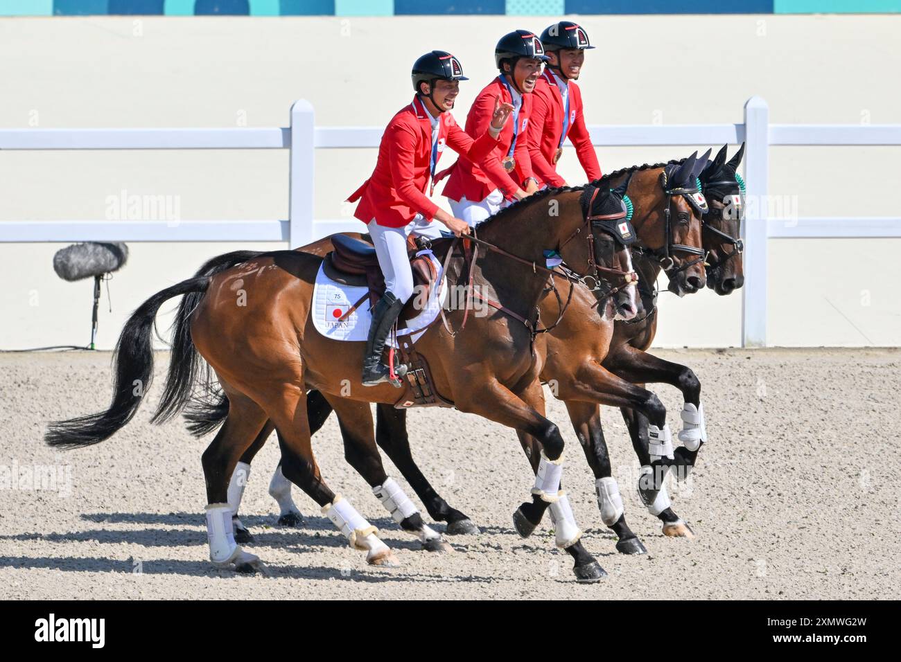 Japan (JPN) bronze medal, at the Medal Ceremony, Equestrian Jumping ...