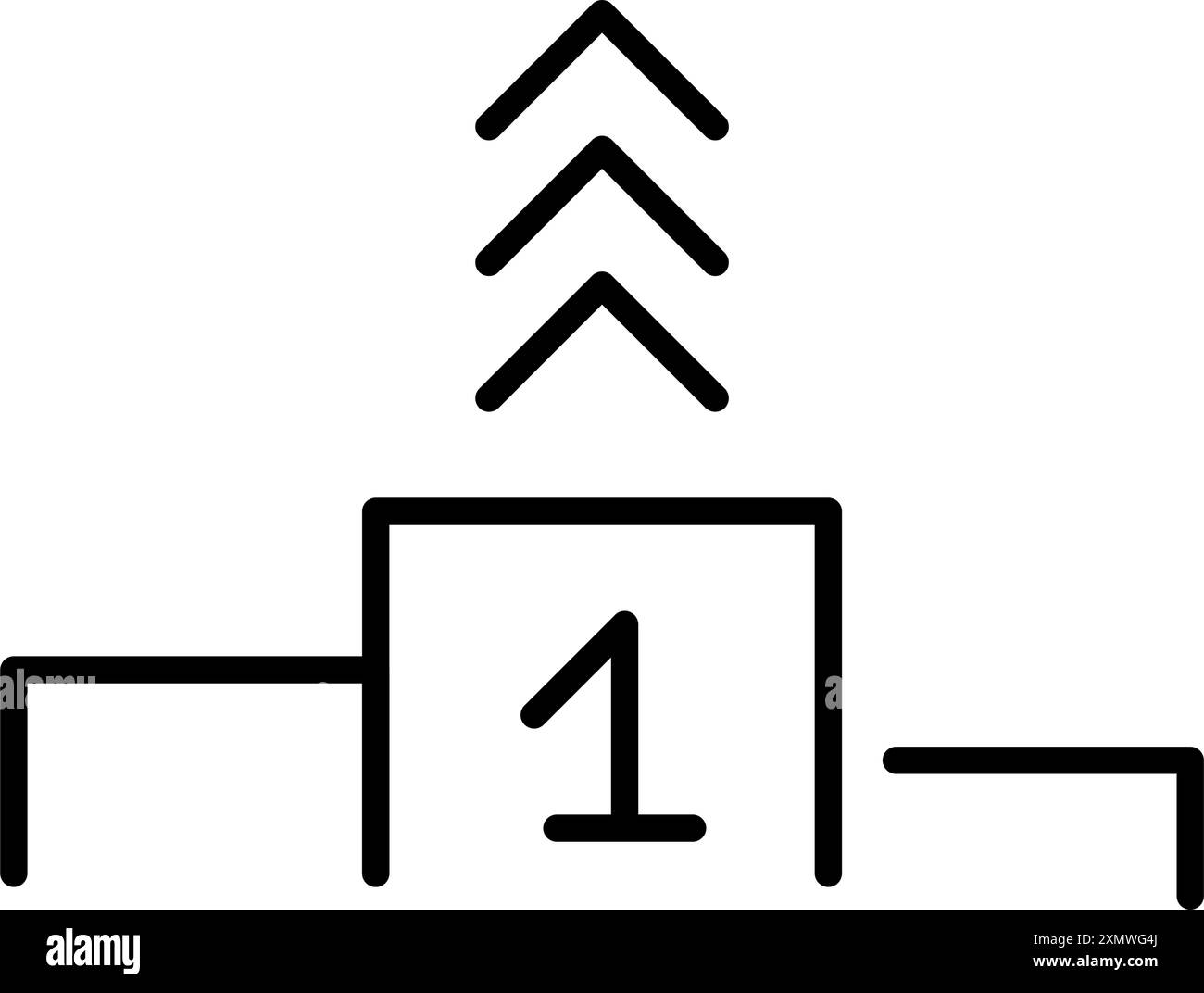Winner podium with arrows pointing up. Success and growth, championship ...