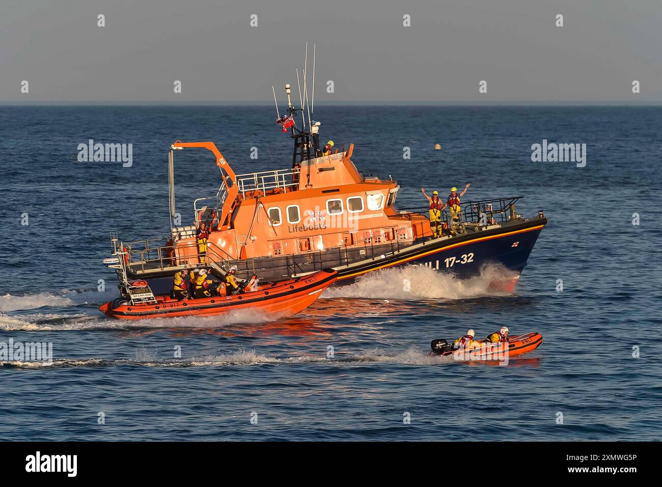 Weymouth, Dorset, UK. 29th July 2024. The Severn Class RNLI Lifeboat ...