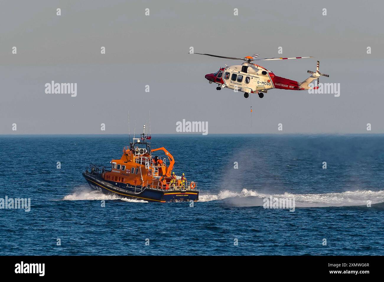 Weymouth, Dorset, UK. 29th July 2024. The Severn Class RNLI Lifeboat ...