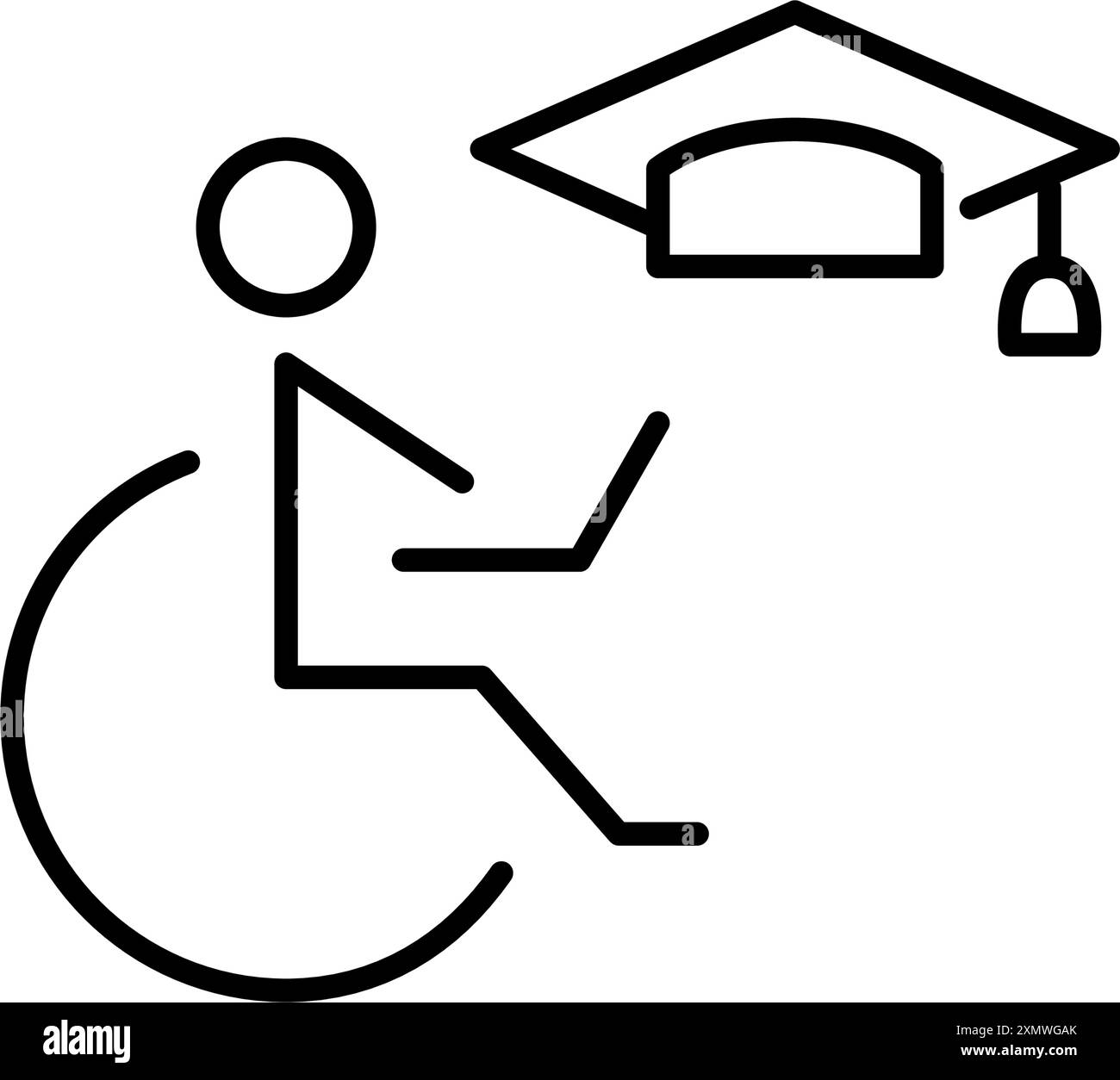 Person in wheelchair and graduation cap. Educational opportunities for ...
