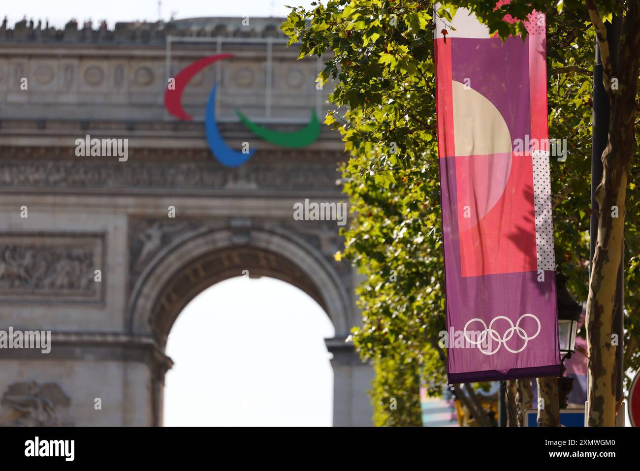 & The Arch of Triumph & The paralympics Symbol/General view, JULY 29 ...
