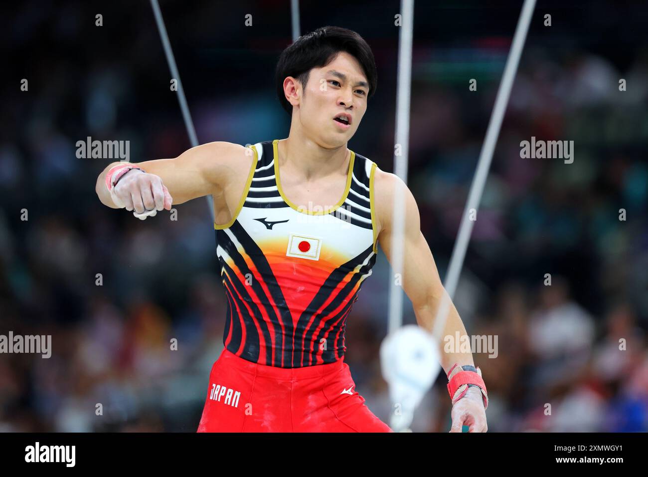 Paris, France. 29th July, 2024. Wataru Tanigawa (JPN) Gymnastics - Artistic : Men's Team Final ...