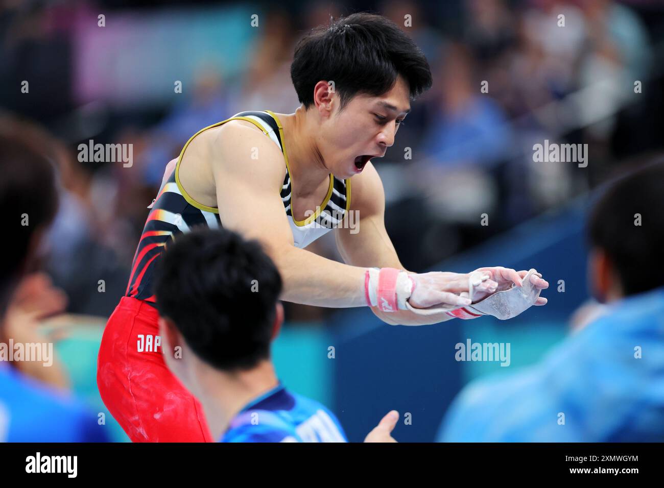 Paris, France. 29th July, 2024. Wataru Tanigawa (JPN) Gymnastics - Artistic : Men's Team Final ...