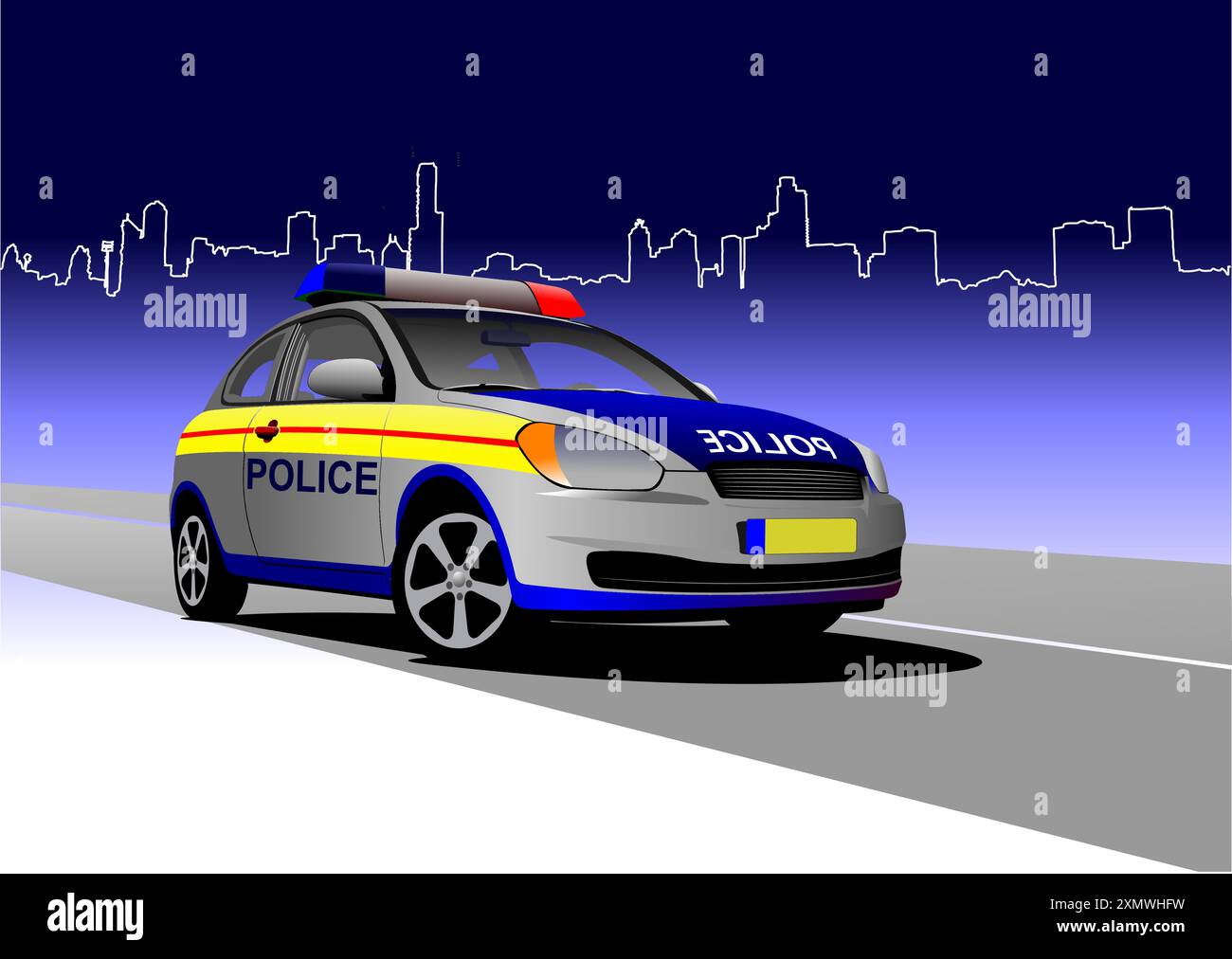 Police night Stock Vector Images - Alamy