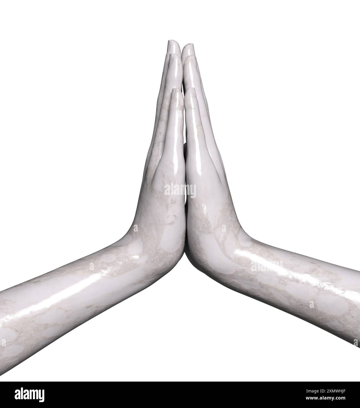 High detail 3D render of the white marble female hands sculpture ...