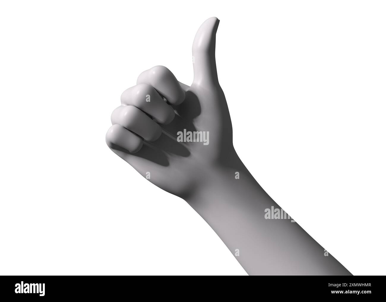 White mannequin hand, isolated 3D female hand. White hand sculpture ...