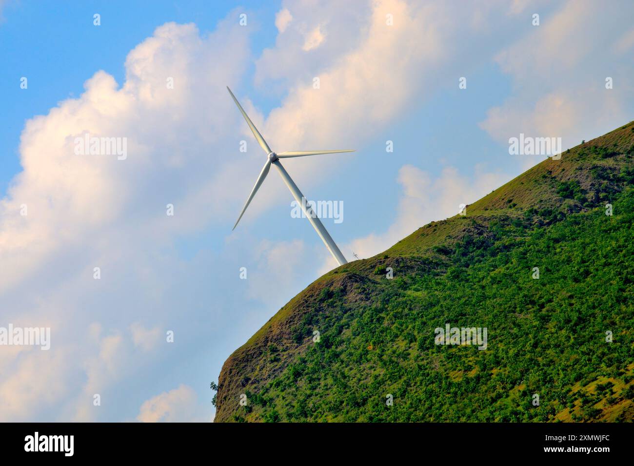 Windmills on the hill, located somewhere in Satara, Maharashtra, India ...