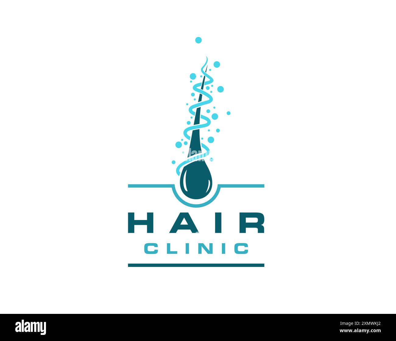 Hair clinic, dermatology icon, follicle grow. Isolated vector emblem ...