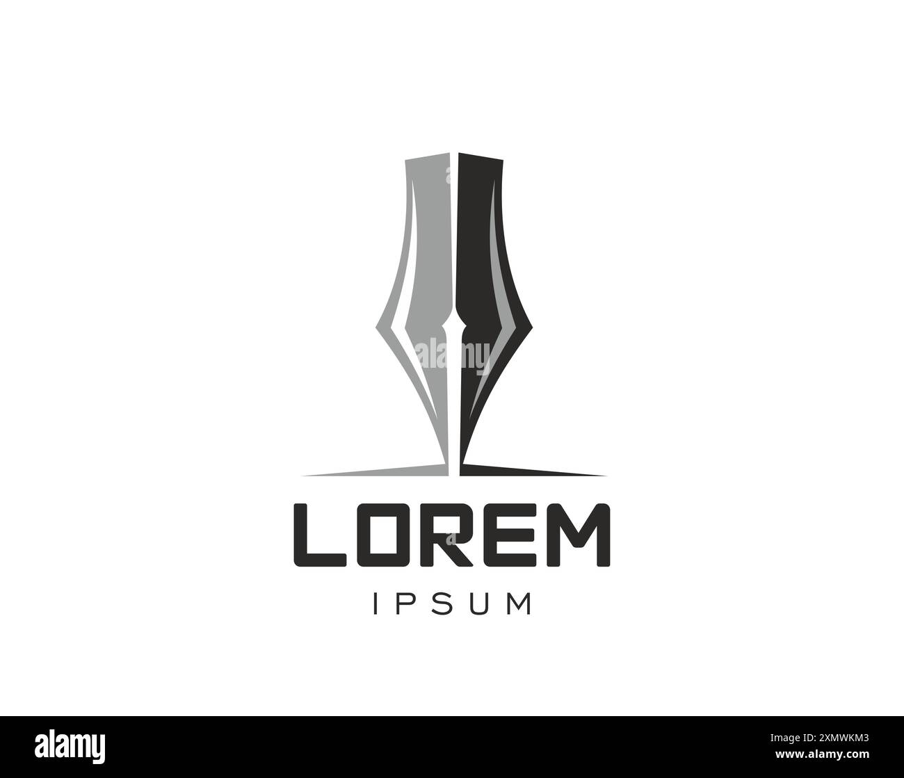 Feather pen, quill icon. Writer or law, notary office signature symbol ...