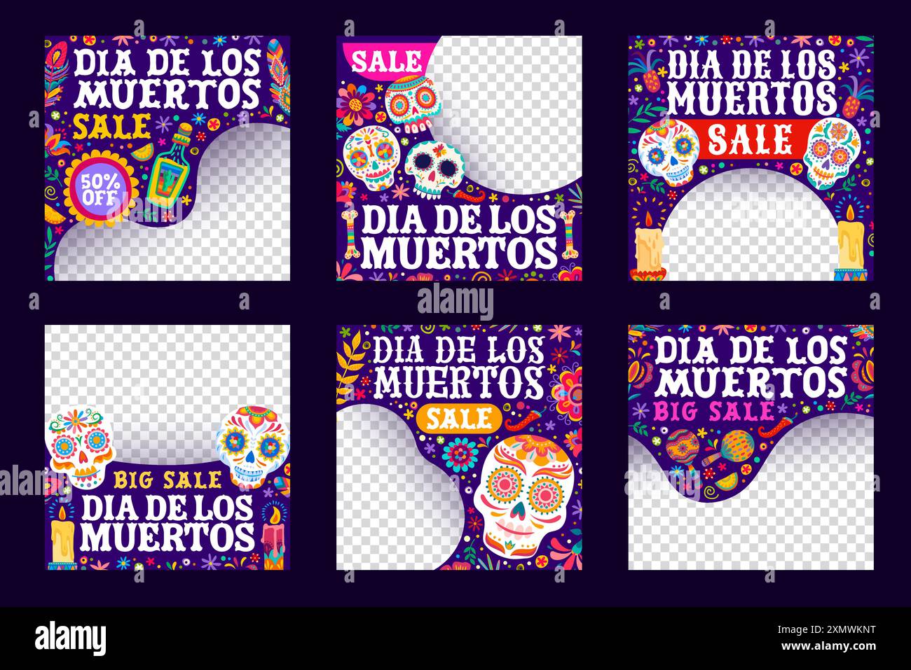 Day of the Dead social media post templates for Dia de Los Muertos ...