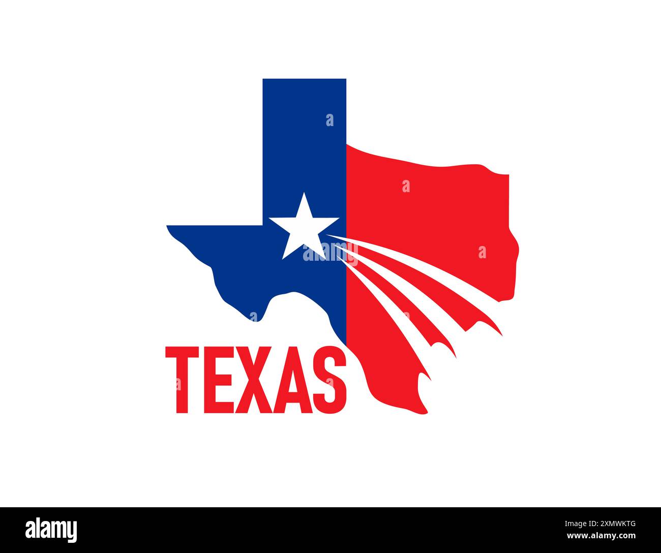 Texas state symbol, map icon, features a prominent lone star ...
