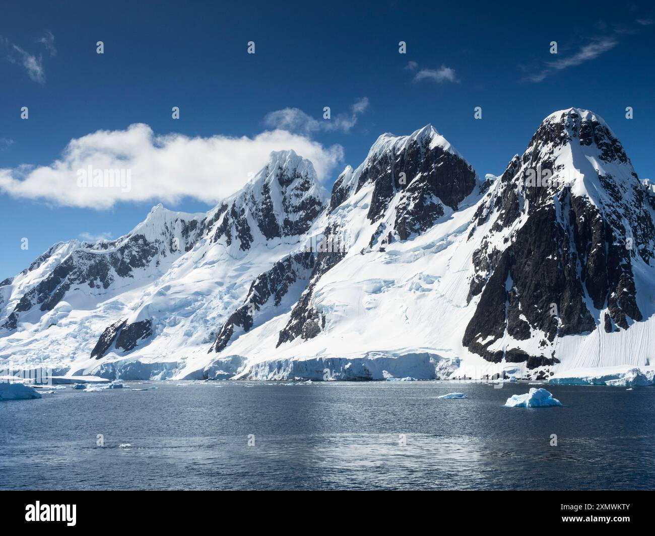 Mountainous Booth Island from Pleneau Bay, Wilhelm Archipelago ...