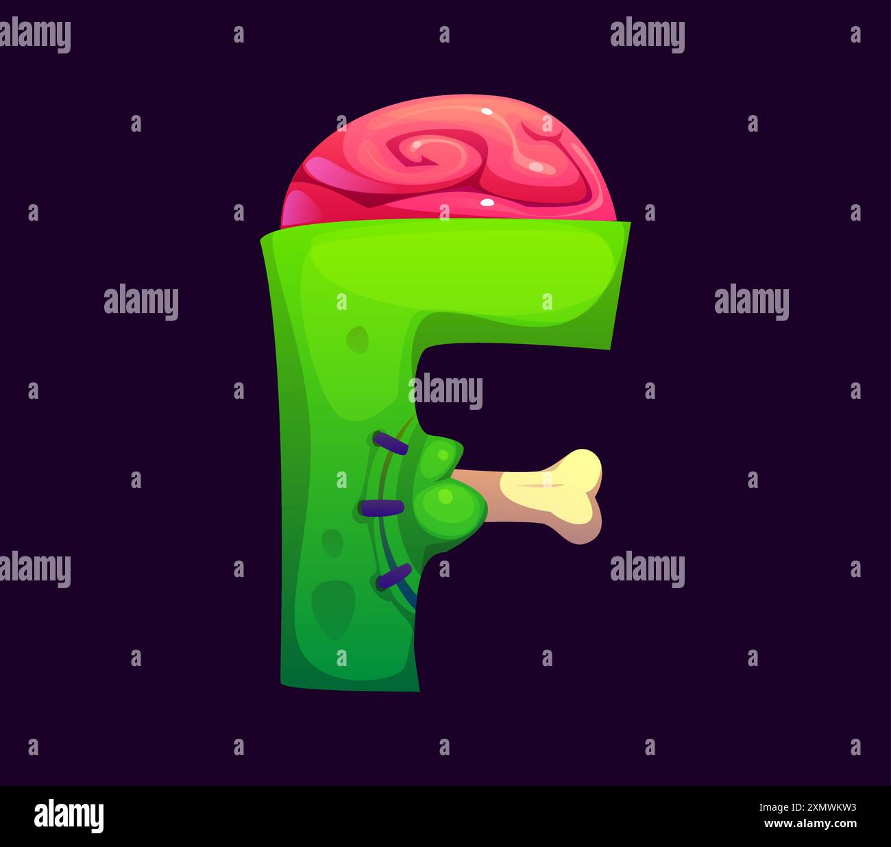 Letter F Halloween font, cartoon evil type, funny scary typeface ...