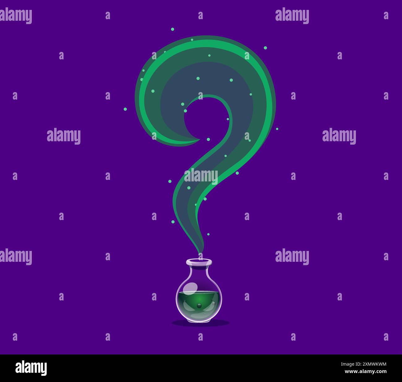 Halloween font, witch magic potion as question mark for horror alphabet ...