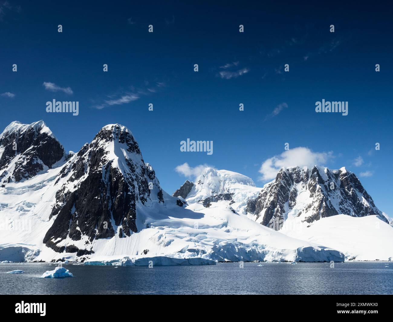 Mountainous Booth Island from Pleneau Bay, Wilhelm Archipelago ...