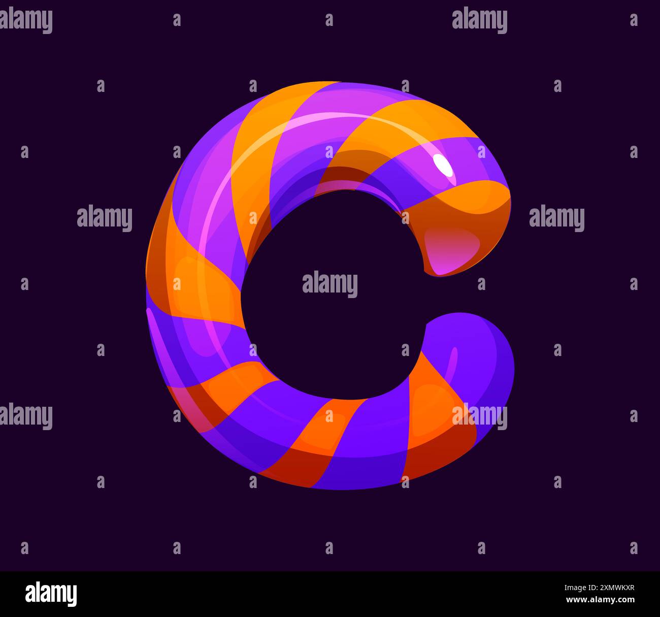 Letter C Halloween font, cartoon evil type, funny scary typeface ...