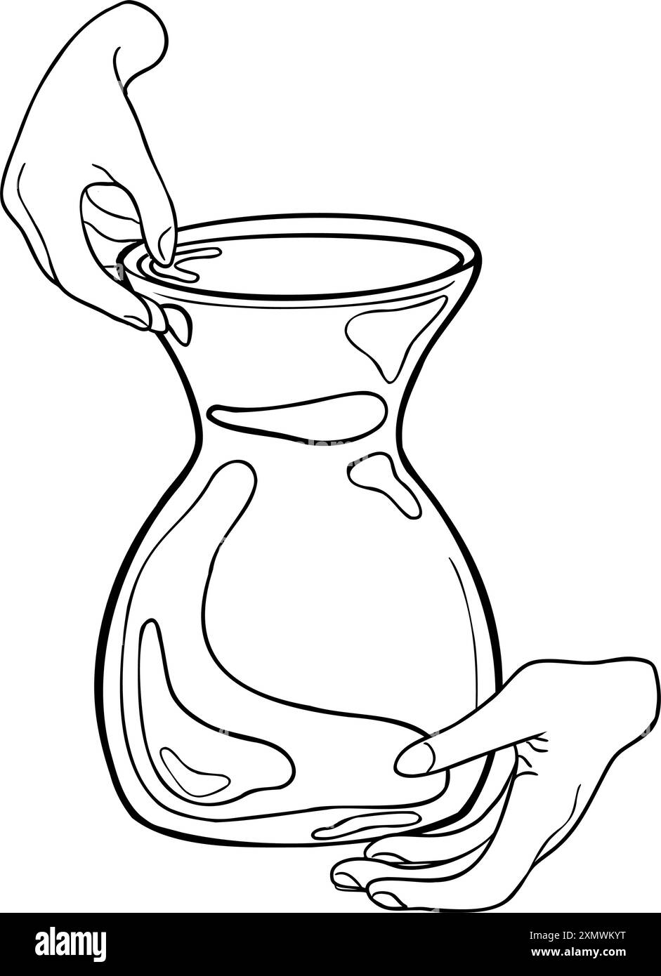 Hand holding vase Black and White Stock Photos & Images - Alamy