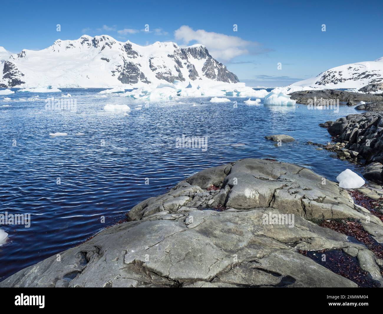 Mountainous Booth Island from Pleneau Island, Wilhelm Archipelago ...