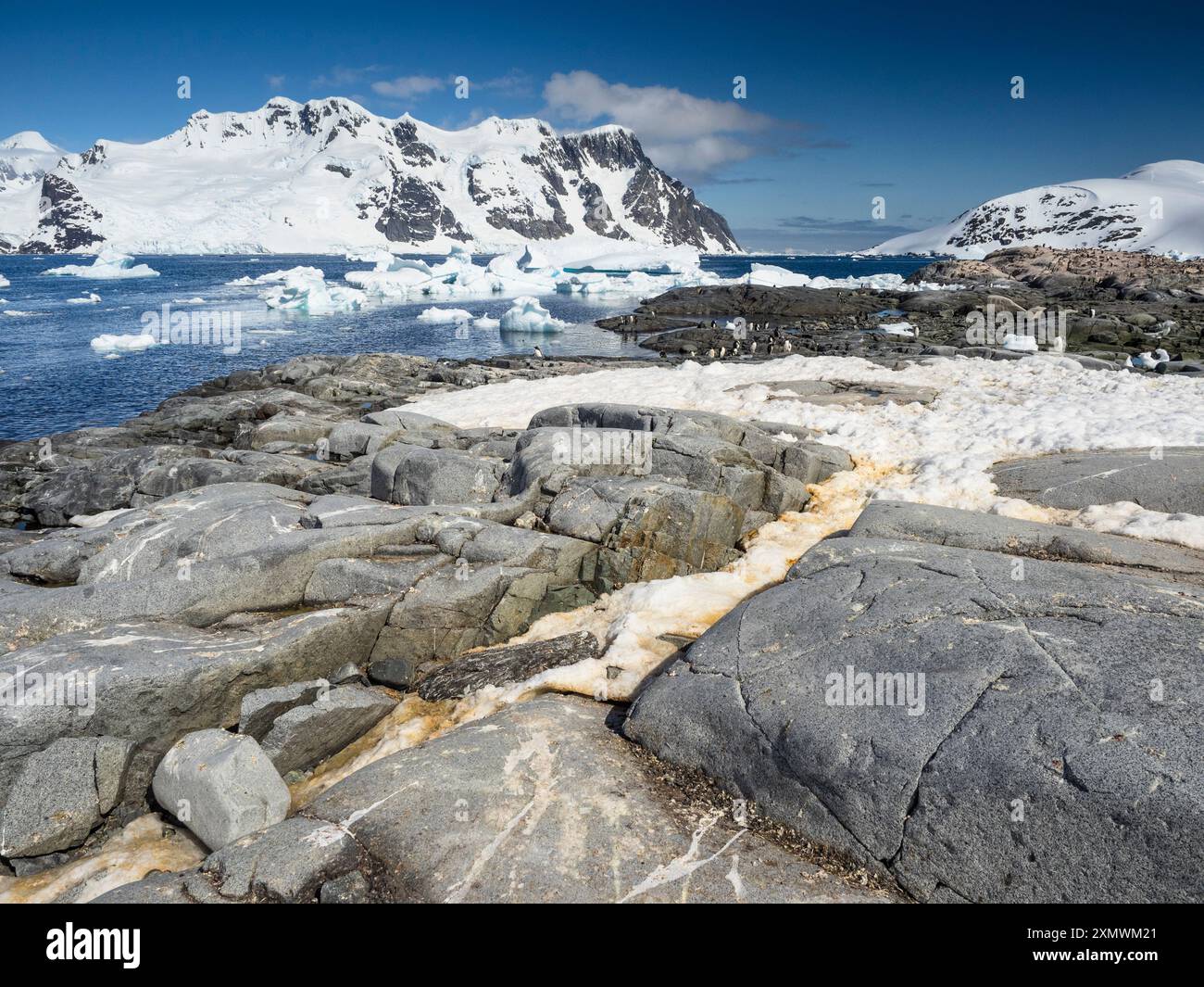 Mountainous Booth Island from Pleneau Island, Wilhelm Archipelago ...