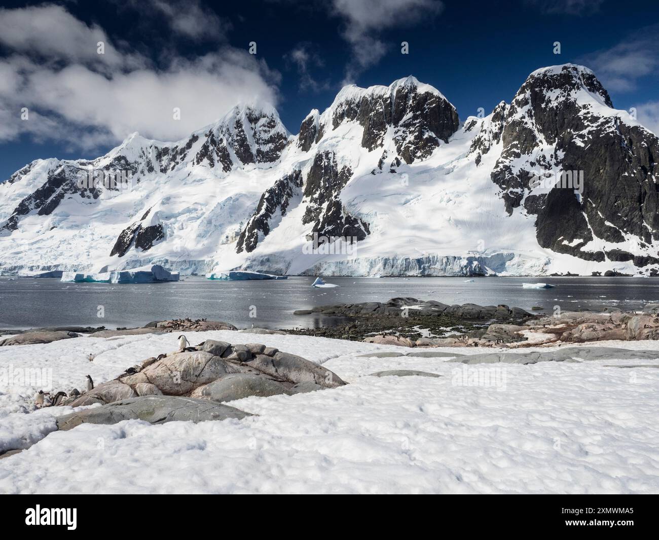 Mountainous Booth Island from Pleneau Island, Wilhelm Archipelago ...