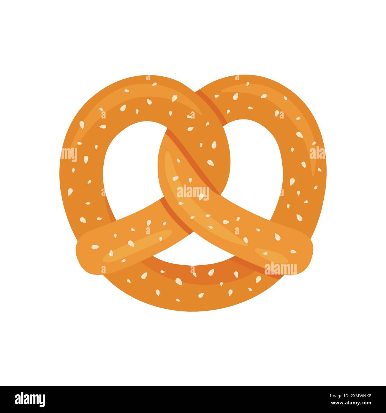 Bavarian pretzel isolated on white background. Vector illustration ...