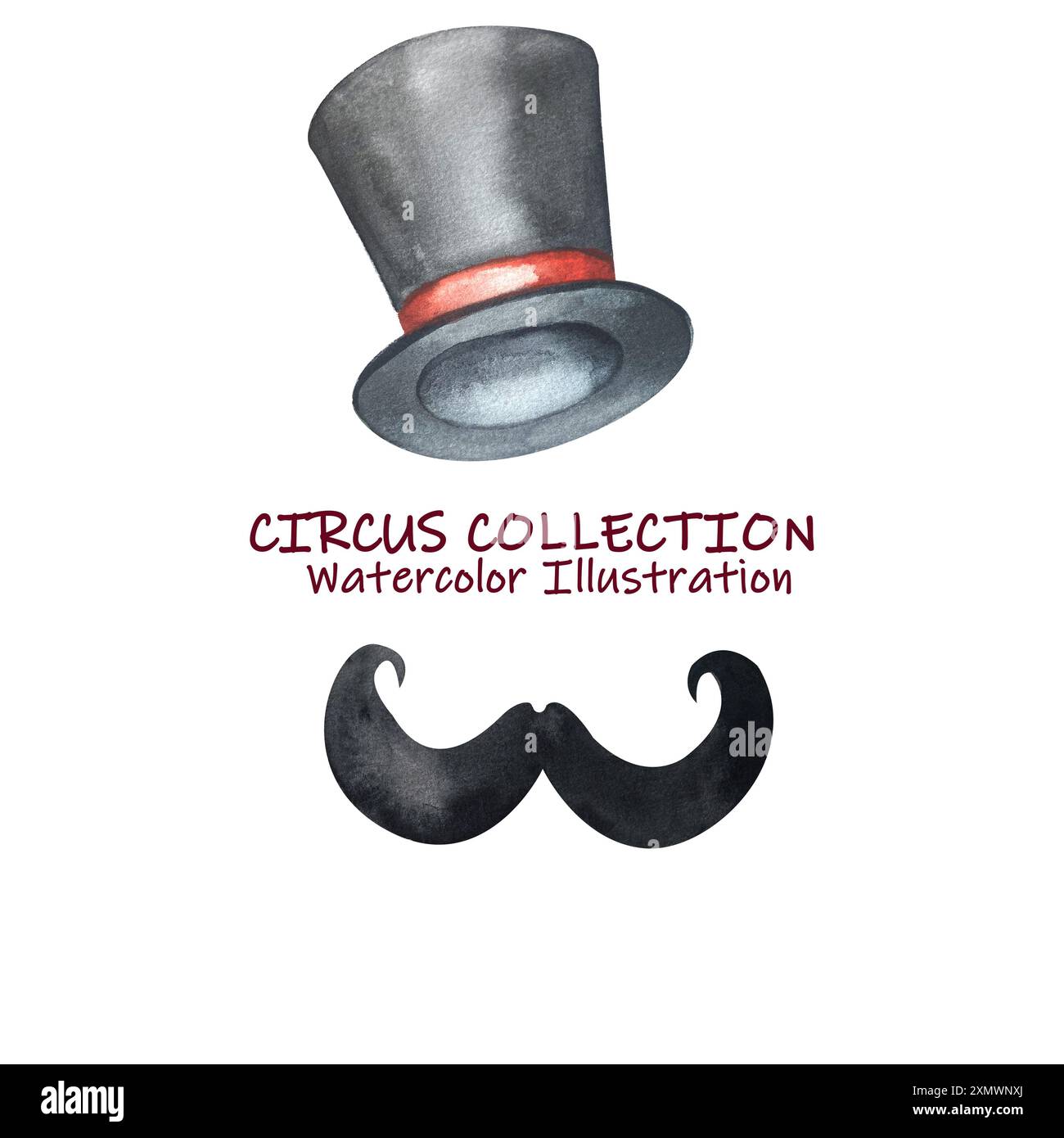 Vintage Circus Theme Composition. Top Hat, Magician's Moustache ...