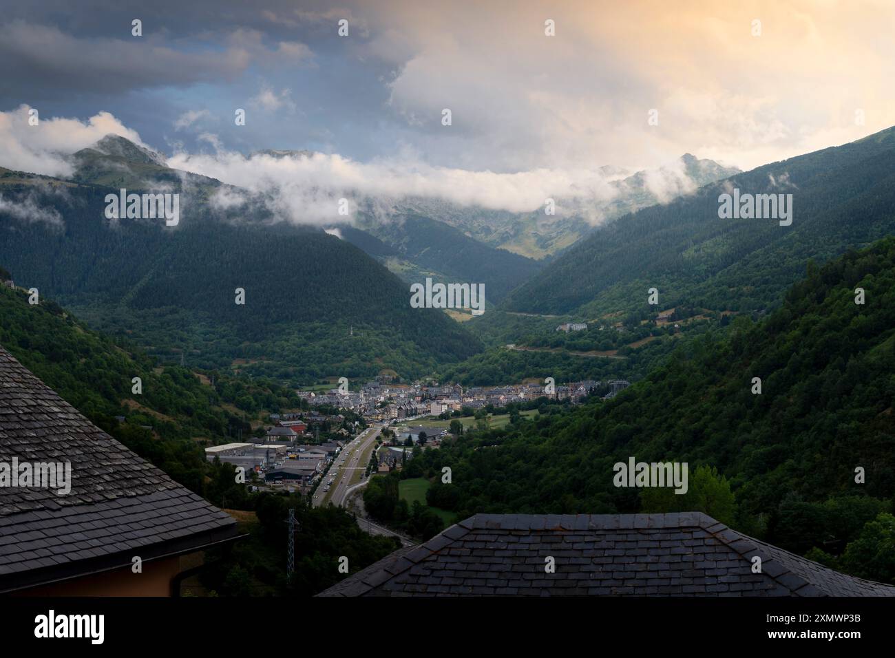High views of Vielha town (Lleida - Spain Stock Photo - Alamy