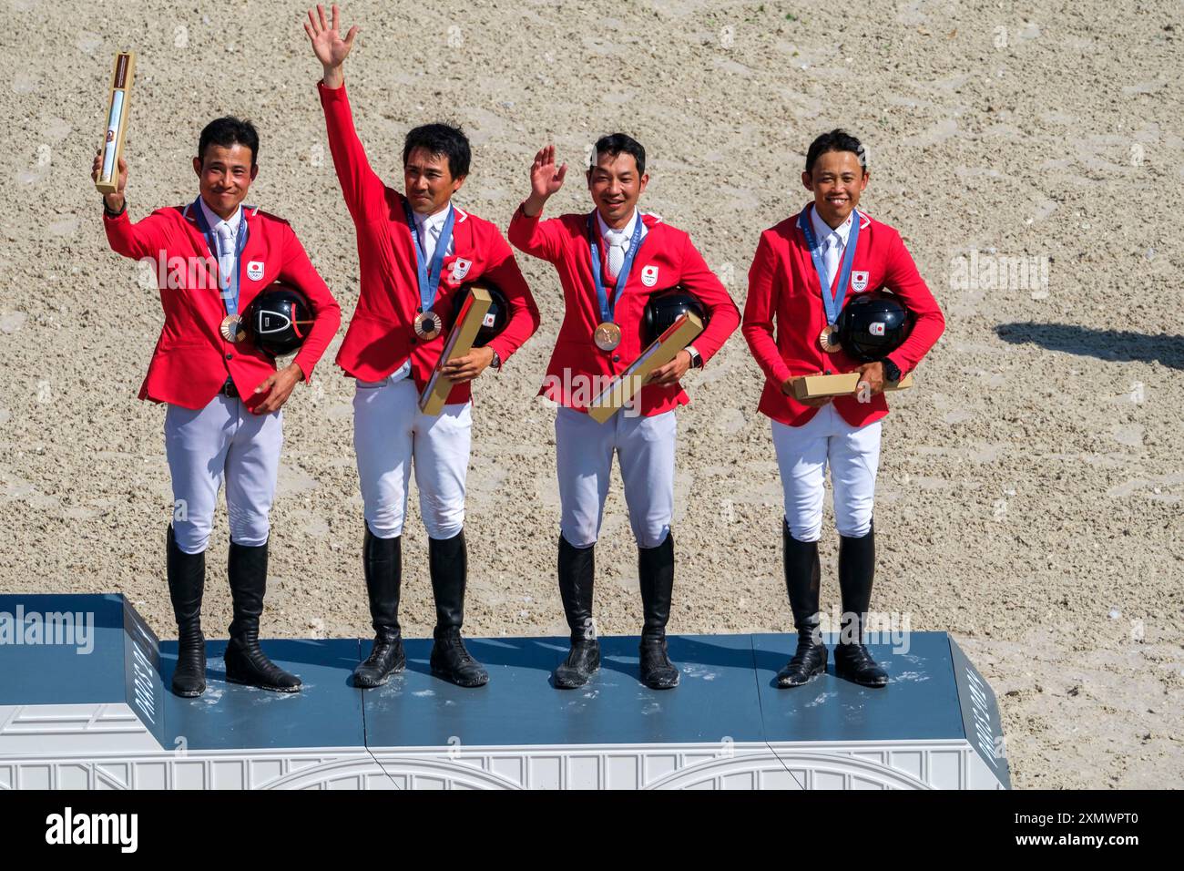Versailles, France. 29th July, 2024. Equestrian, Japan team, Bronze ...
