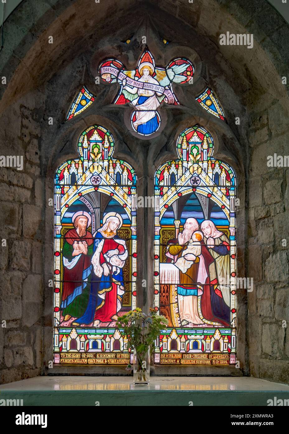 Stained glass on the inside of St Mary & St Nicholas Church Beaumaris ...