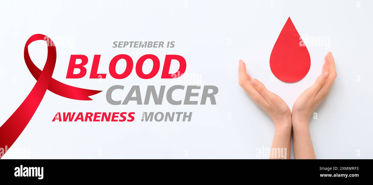 Hands with paper blood drop on white background. Banner for Blood ...