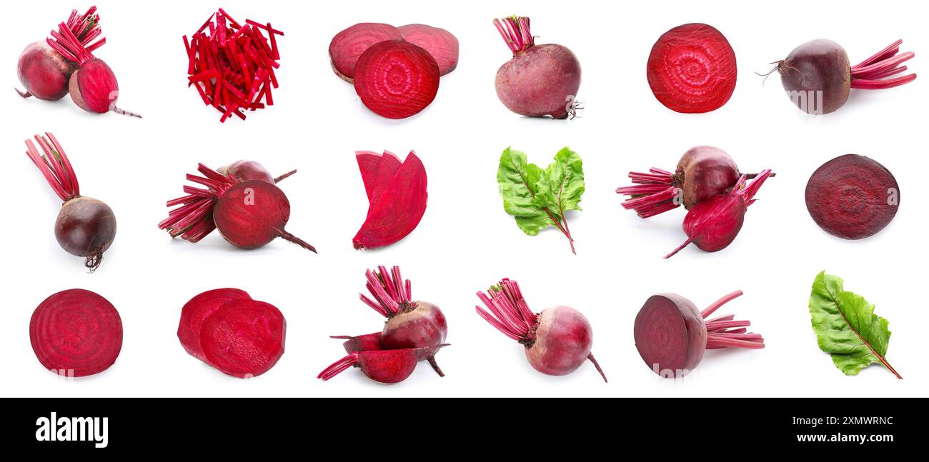 Set of ripe beet on white background Stock Photo - Alamy
