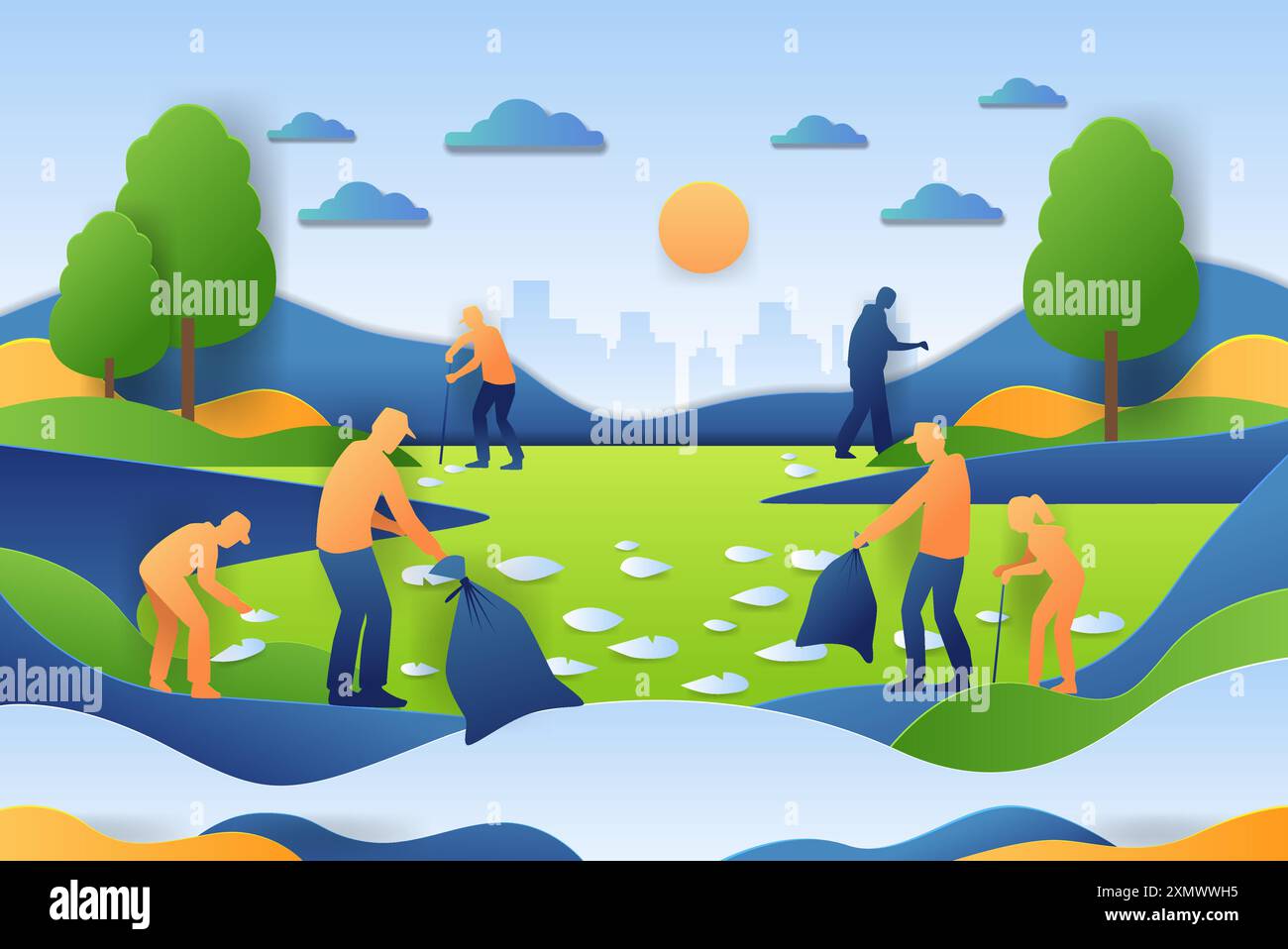 People Cleaning The Environment Drawing People Cleaning The Earth
