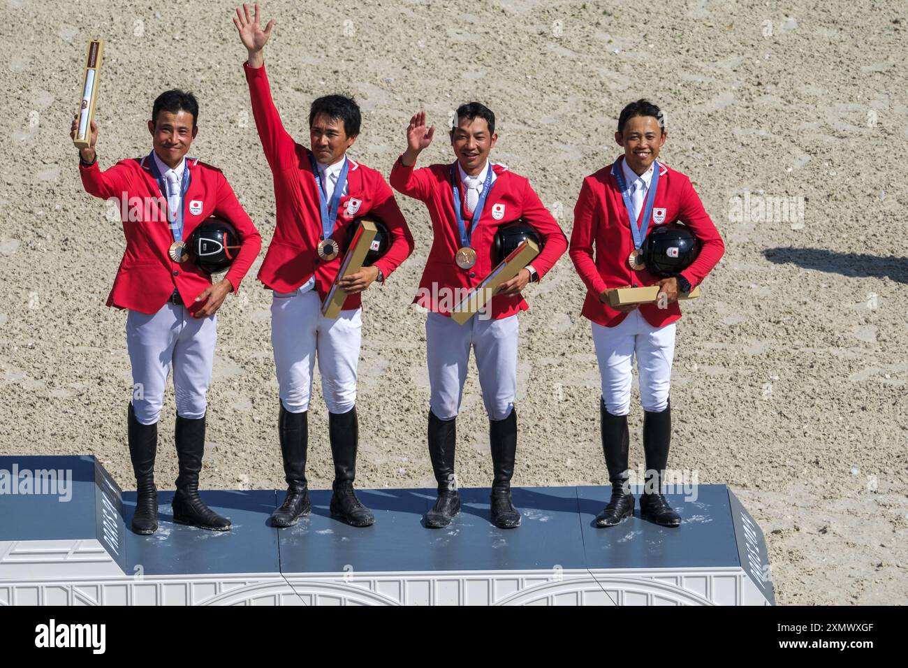 Paris, France. 29th July, 2024. Equestrian, Japan team, Bronze ...
